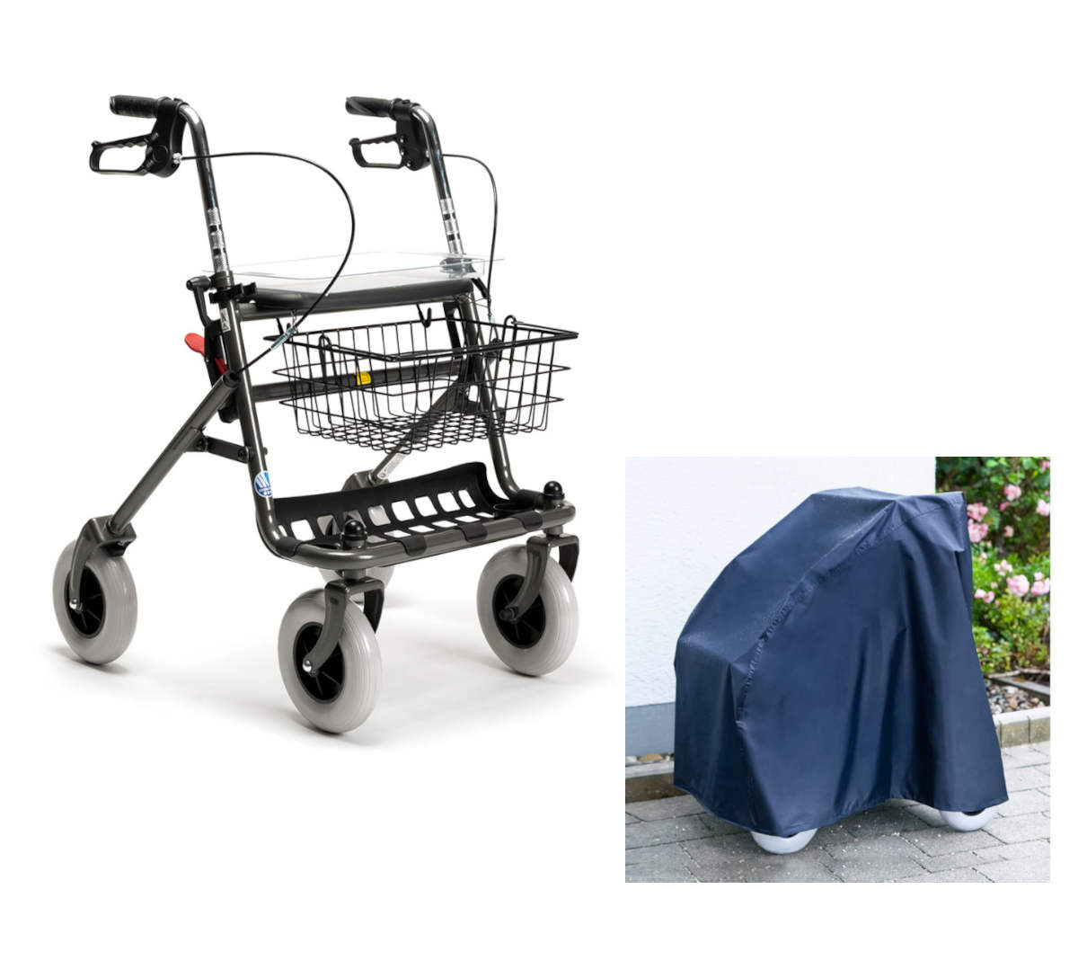 Standard Rollator Vermeiren 286i mit Schutzhaube für Rollatoren ...